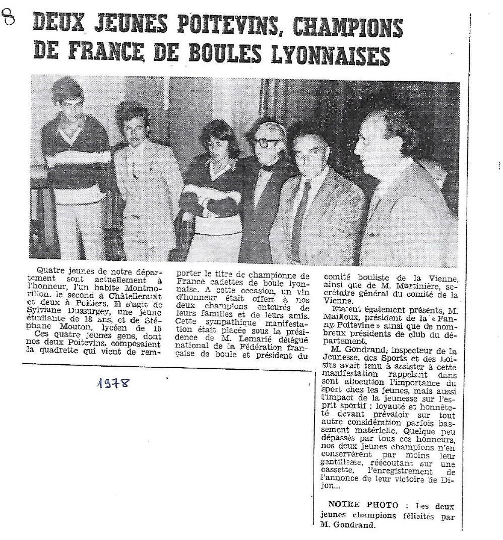 Deux jeunes poitevins, champions de France de Boules Lyonnaises – Stade ...